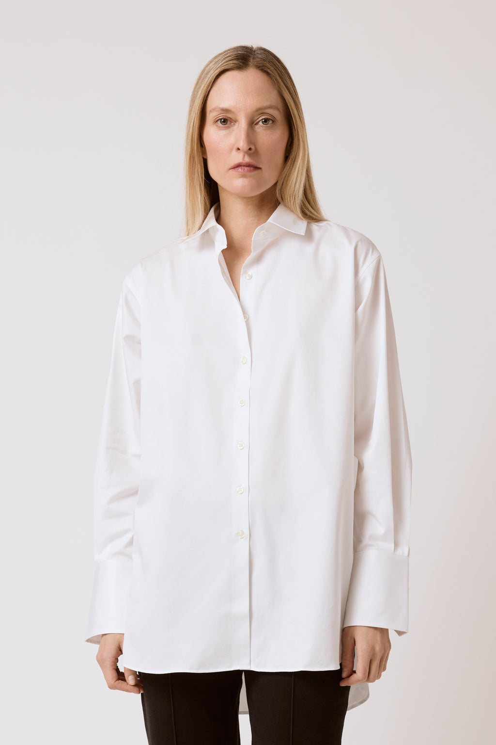 Ava Shirt - White Sateen – T.LINE